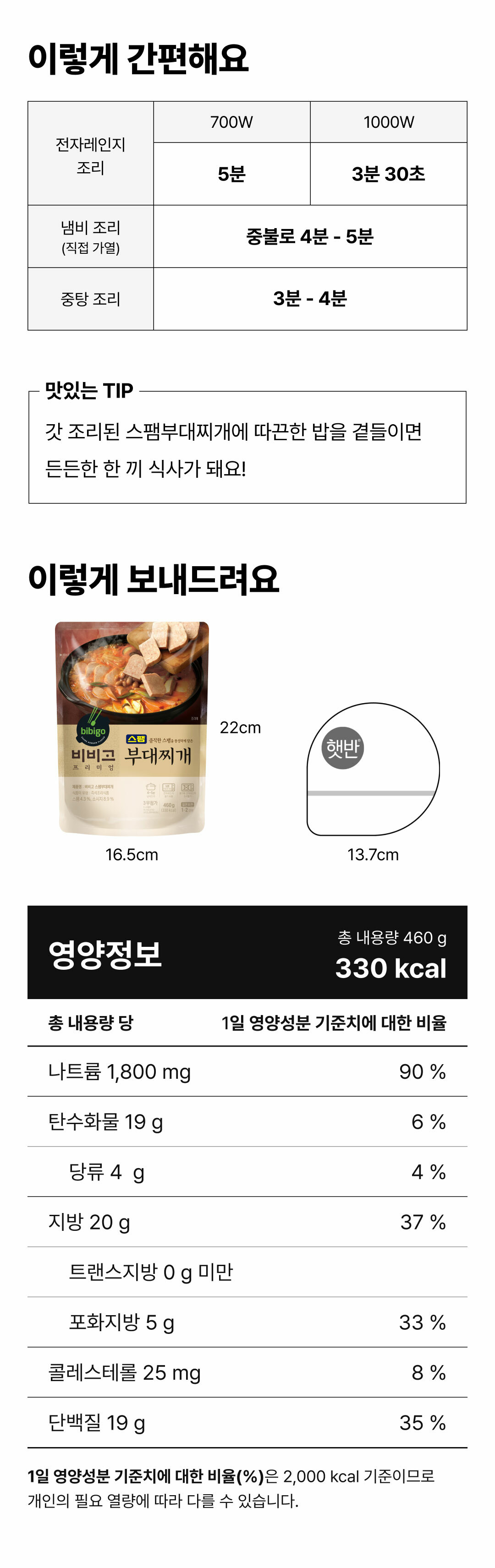 [CJ제일제당] 비비고 스팸부대찌개 460G x 5입