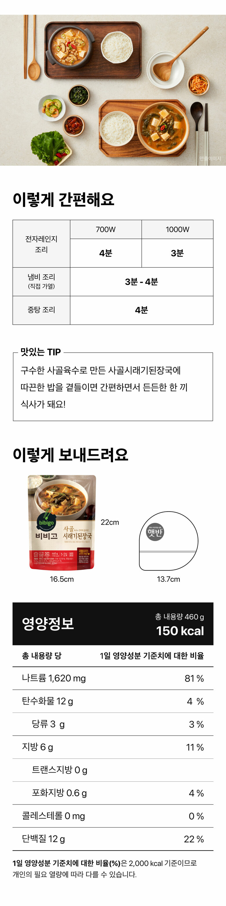 [CJ제일제당] 비비고 사골시래기된장국 460g x 5개