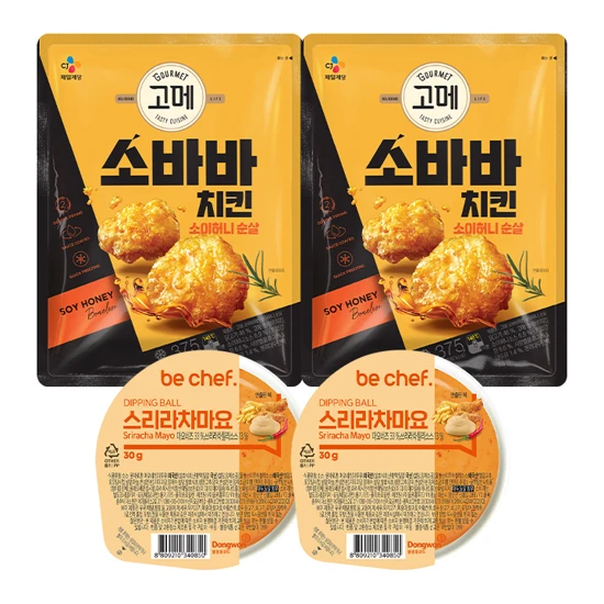 고메 소바바치킨 소이허니 순살 375gX2+스리라차마요소스 30gX2 | 상품상세 | CJ더마켓 - CJ제일제당 공식몰
