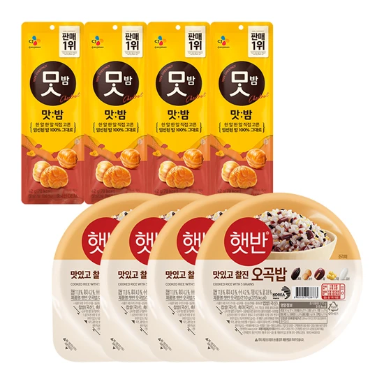 햇반 오곡밥 210G X 4개 + 맛밤42G X4개 | 상품상세 | CJ더마켓 - CJ제일제당 공식몰