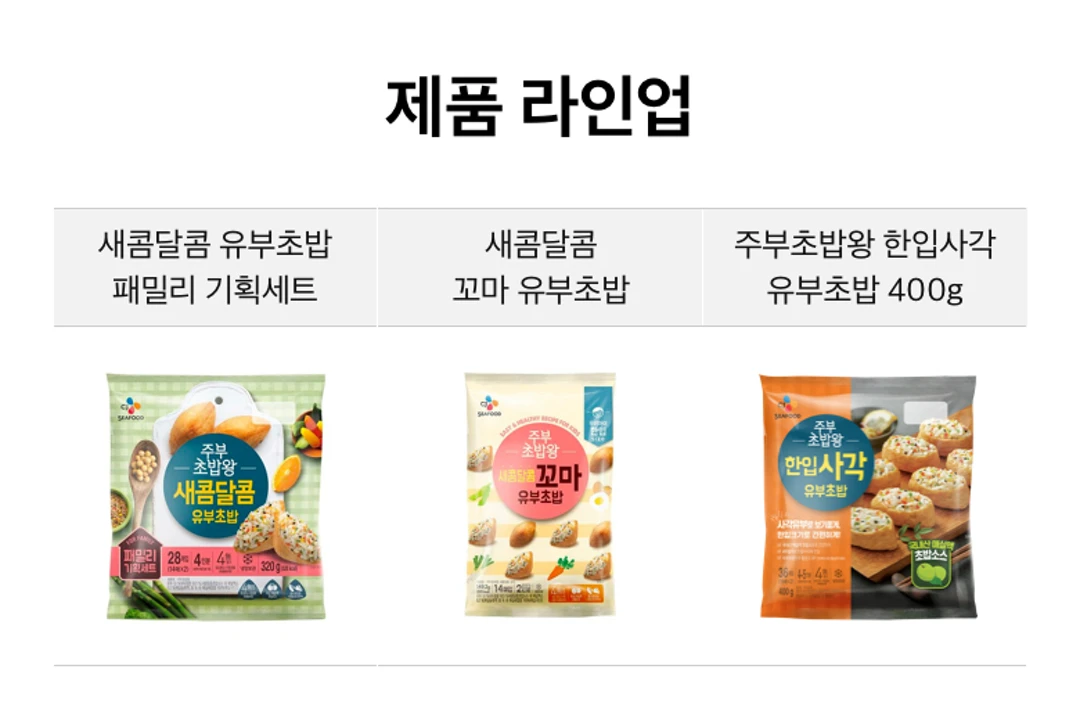 주부초밥왕 새콤달콤 유부초밥 280gX2개 | 상품상세 | CJ더마켓 - CJ제일제당 공식몰