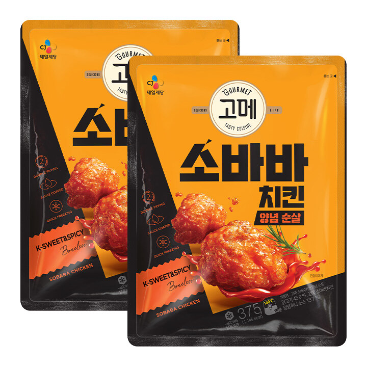 [고메 소바바치킨] 양념 순살 375g X 2개 | 상품상세 | CJ더마켓 - CJ제일제당 공식몰