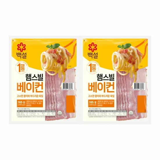 백설 햄스빌 베이컨 165g*2 | 상품상세 | CJ더마켓 - CJ제일제당 공식몰