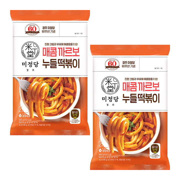 미정당 매콤까르보나라 누들떡볶이 400gx2개 | 상품상세 | CJ더마켓 - CJ제일제당 공식몰