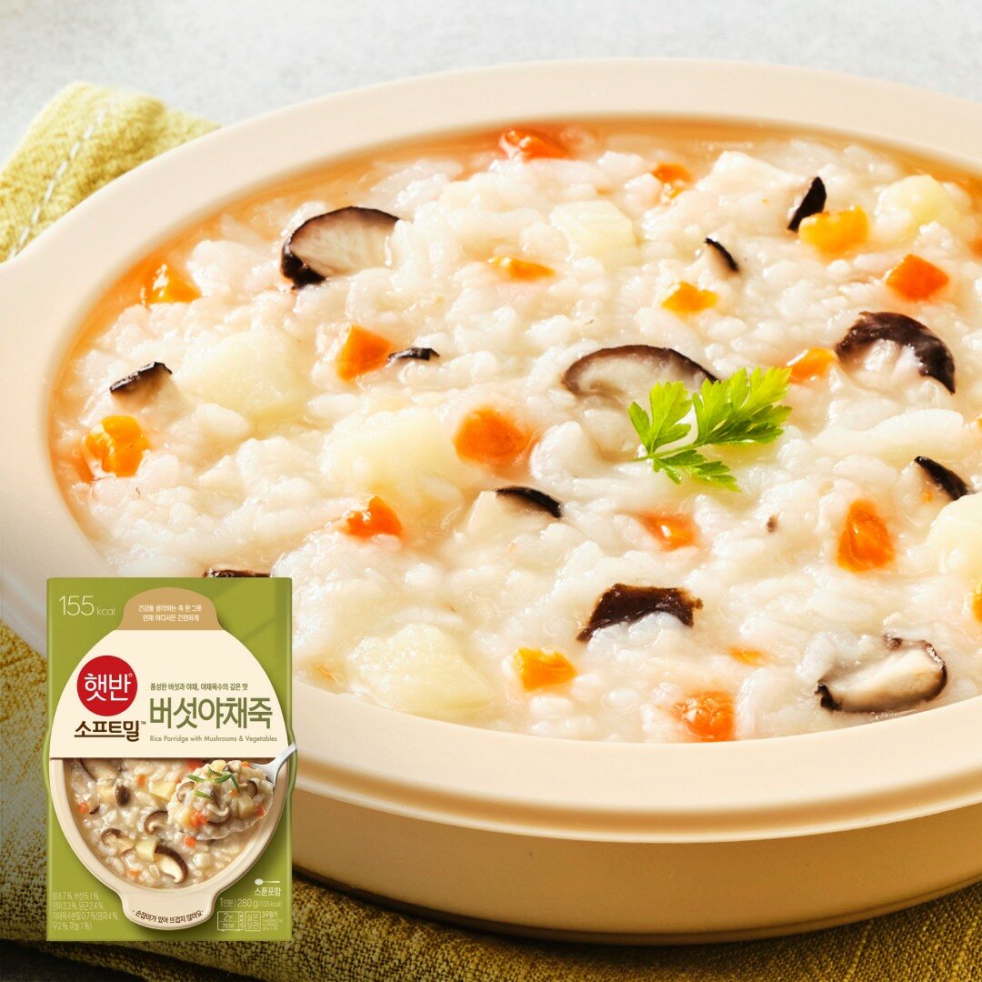 햇반 소프트밀 버섯야채죽 280g | 상품상세 | CJ더마켓 - CJ제일제당 공식몰
