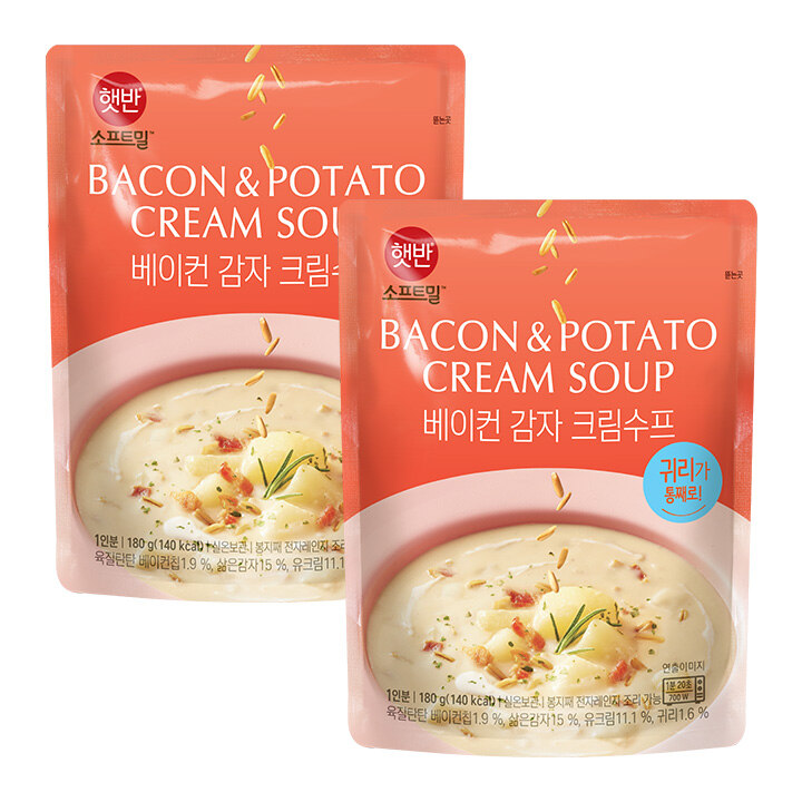 [2+2]햇반소프트밀 베이컨 감자 크림수프 180g | 상품상세 | CJ더마켓 - CJ제일제당 공식몰