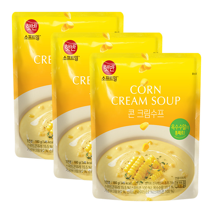 햇반 소프트밀 콘크림 수프 180g X 3개 | 상품상세 | CJ더마켓 - CJ제일제당 공식몰