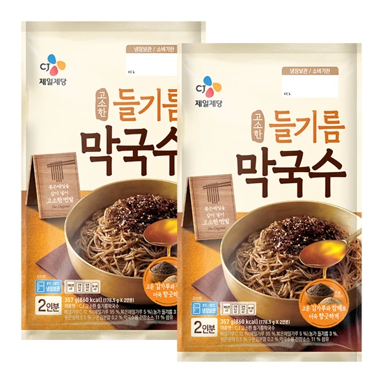 고소한 들기름막국수 356g(2인분)x2개 | 상품상세 | CJ더마켓 - CJ제일제당 공식몰