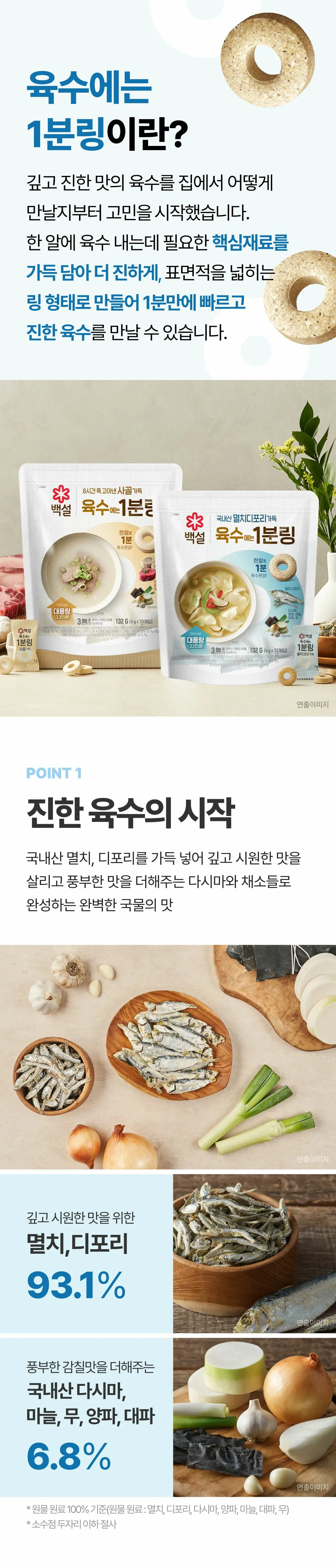 백설 멸치디포리 육수에는 1분링 132g | 상품상세 | CJ더마켓 - CJ제일제당 공식몰