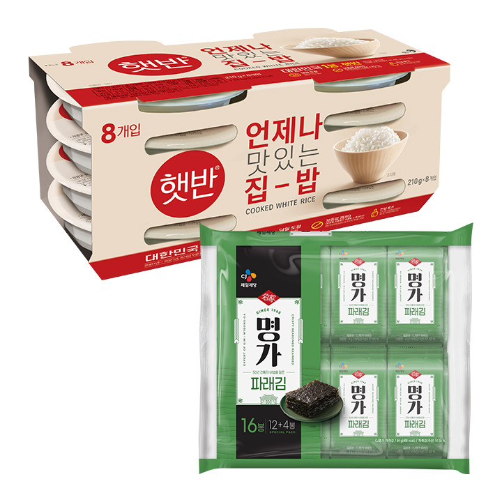 햇반210gX 8개 + 명가 파래김4gX16개 | 상품상세 | CJ더마켓 - CJ제일제당 공식몰