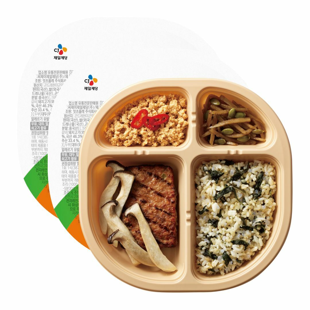 CJ 고단백저당 도시락 600 버섯떡갈비 387g X3개 | 상품상세 | CJ더마켓 - CJ제일제당 공식몰