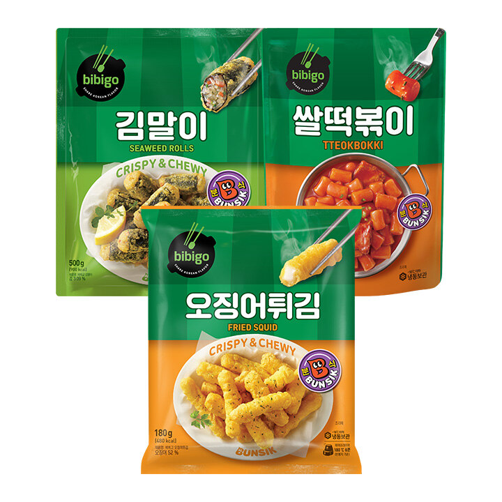비비고 쌀떡볶이 575g+비비고 김말이 500g+비비고 오징어튀김 180g | 상품상세 | CJ더마켓 - CJ제일제당 공식몰