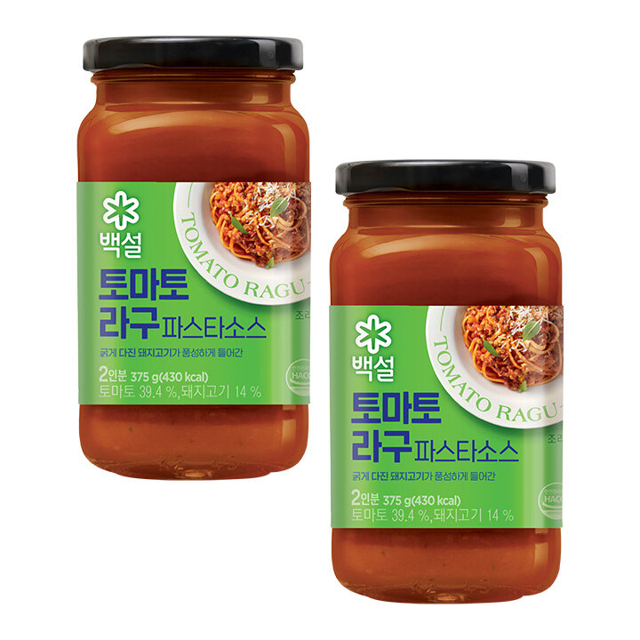 백설 토마토라구 파스타소스 375gX2개 | 상품상세 | CJ더마켓 - CJ제일제당 공식몰