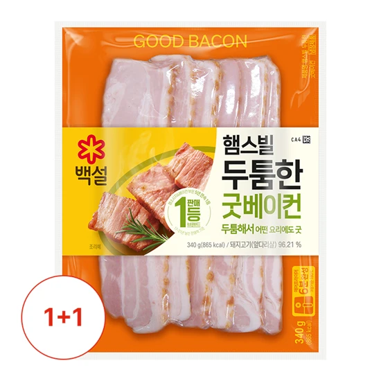 [1+1]백설 햄스빌두툼한굿베이컨340g | 상품상세 | CJ더마켓 - CJ제일제당 공식몰