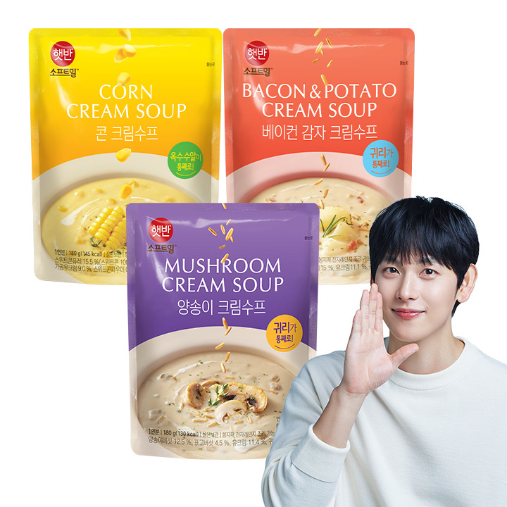 양송이 크림수프180g+ 베이컨 감자 크림수프 180g+ 콘크림수프 180g | 상품상세 | CJ더마켓 - CJ제일제당 공식몰