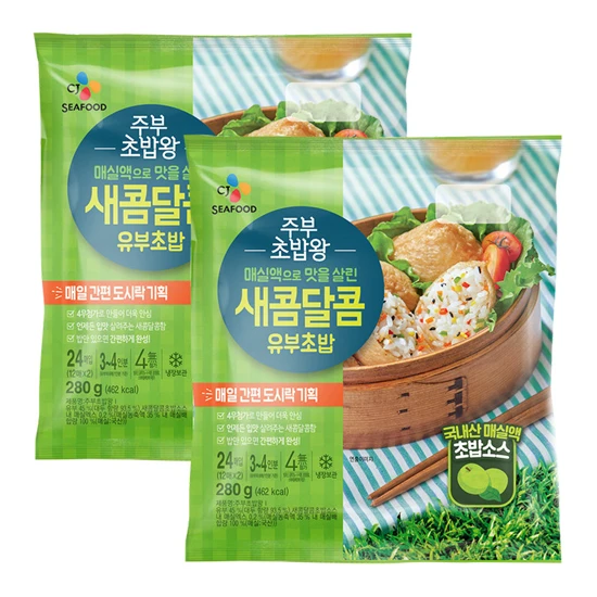 주부초밥왕 새콤달콤 유부초밥 280gX2개 | 상품상세 | CJ더마켓 - CJ제일제당 공식몰
