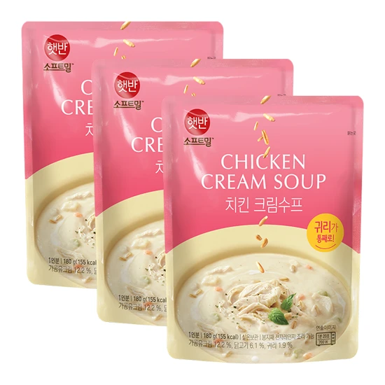 햇반 소프트밀 치킨크림 수프 180g X 3개 | 상품상세 | CJ더마켓 - CJ제일제당 공식몰
