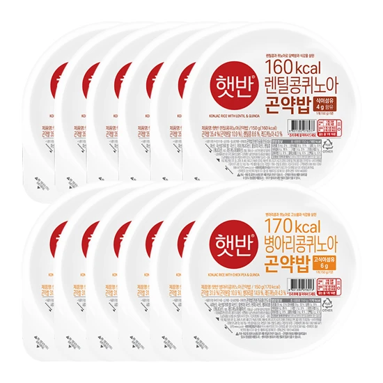 병아리콩퀴노아곤약밥150GX6개+렌틸콩퀴노아곤약밥150GX6개