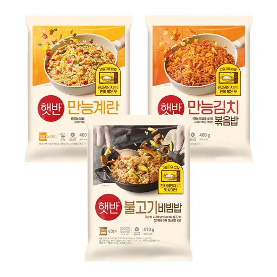햇반 김치볶음밥400g + 계란볶음밥400g + 불고기비빔밥410g | 상품상세 | CJ더마켓 - CJ제일제당 공식몰