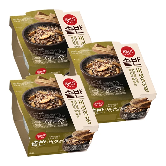 햇반 솥반 버섯영양밥 200gX3개 | 상품상세 | CJ더마켓 - CJ제일제당 공식몰