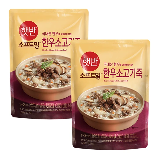 [2+2]햇반 한우소고기죽 420g | 상품상세 | CJ더마켓 - CJ제일제당 공식몰