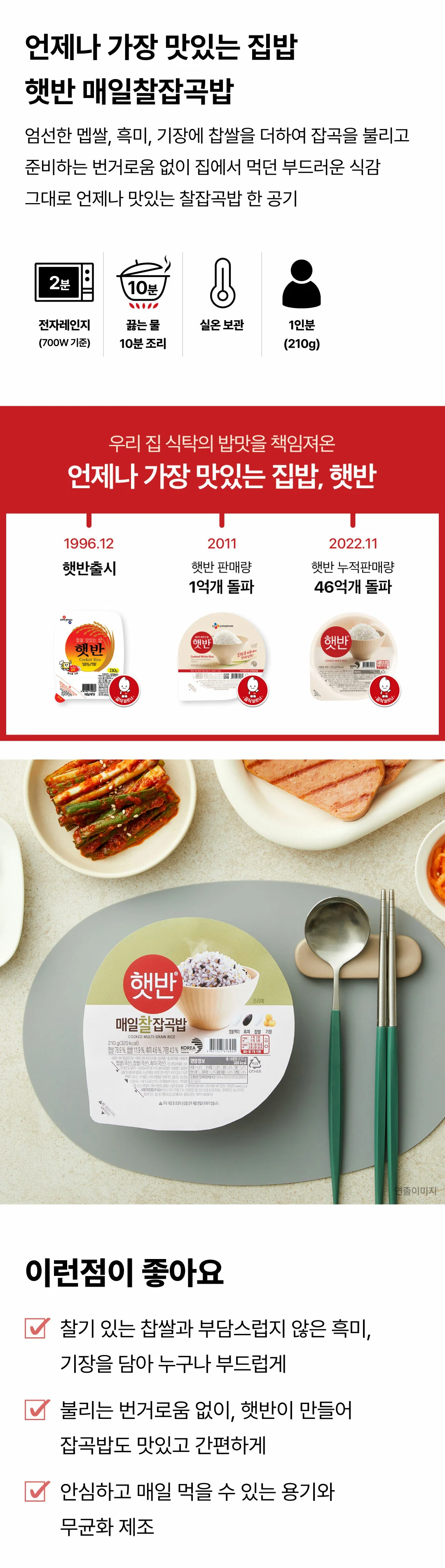 햇반 8입 3종 실속SET(잡곡밥210G X 8+찰잡곡밥210G X 8+흑미밥210G X 8) | 상품상세 | CJ더마켓 - CJ제일제당 공식몰