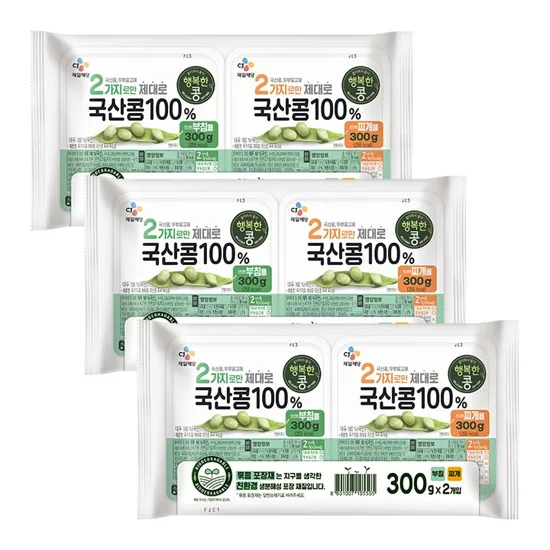 [타임특가]행복한콩 2가지로만 국산콩두부 부침찌개300gX 2개입X3개 | 상품상세 | CJ더마켓 - CJ제일제당 공식몰