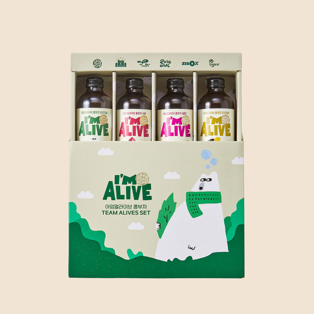 콤부차 슬라이드 GIFT BOX 1SET (315ml 4병) | 상품상세 | CJ더마켓 - CJ제일제당 공식몰